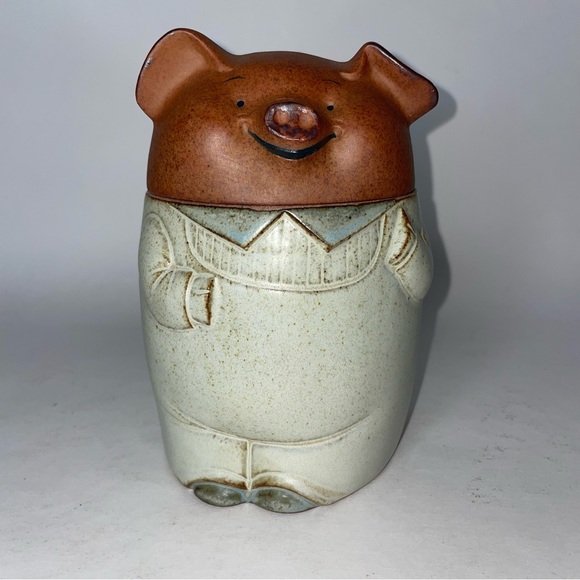 UCTCI | Kitchen | Vintage Uctci Pig Covered Canister Stoneware Made In ...